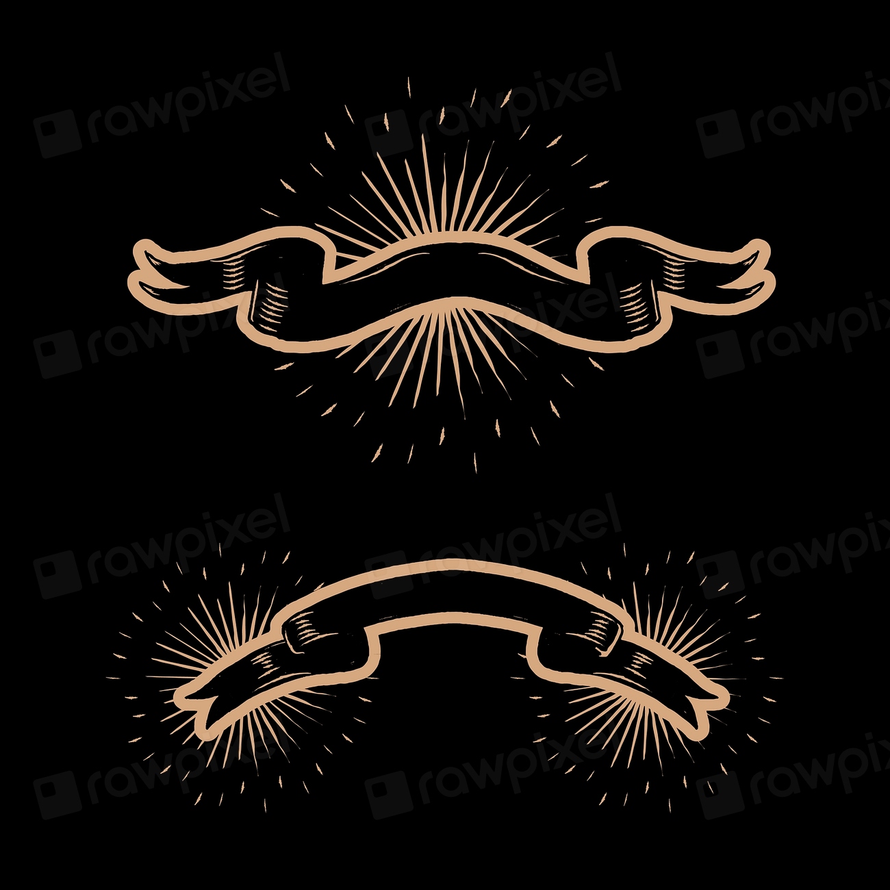 Old school ribbon banner vectors | Premium Vector - rawpixel