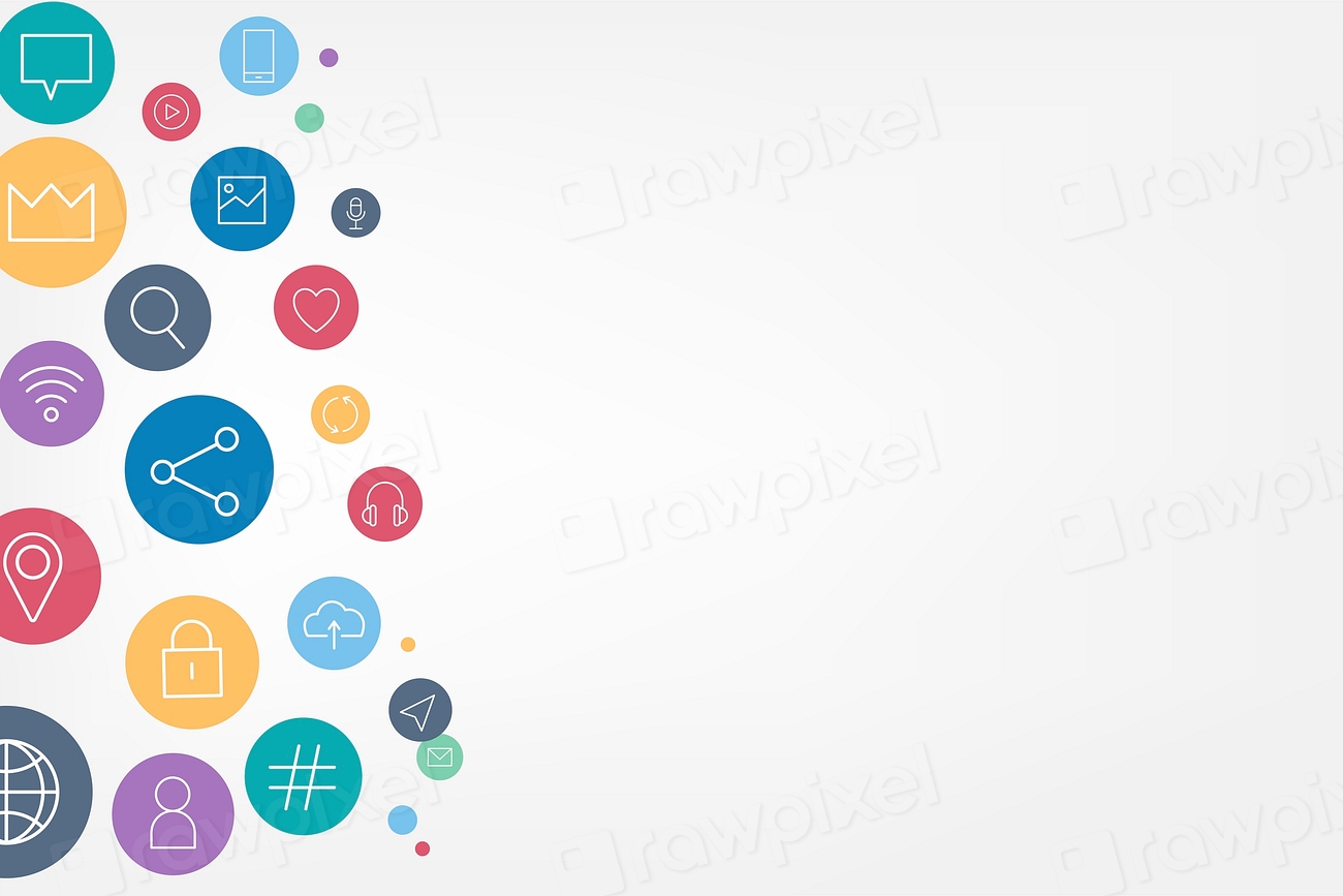 Colorful social media icons background | Premium Vector - rawpixel