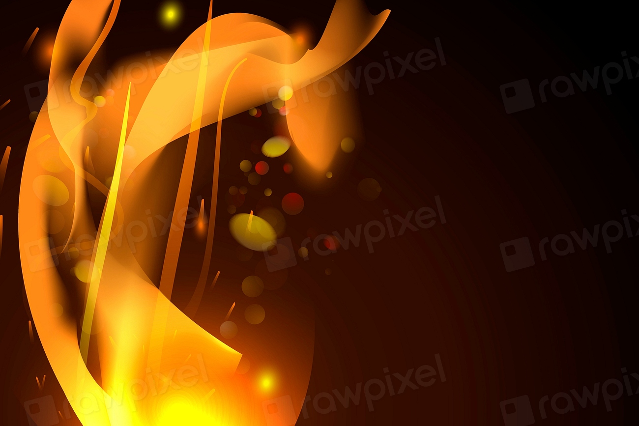 Yellow blazing flame black background | Premium Vector - rawpixel