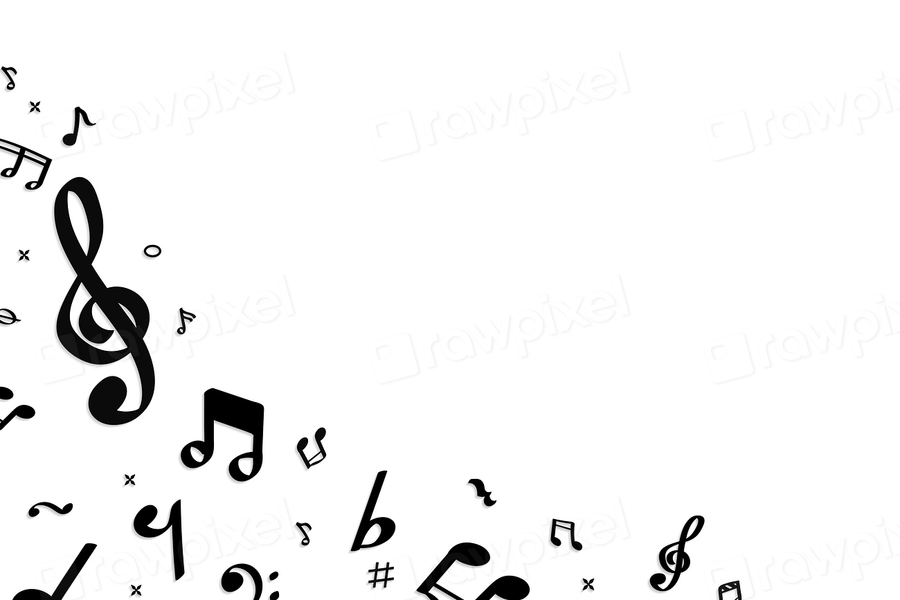 Black flowing music notes white | Premium Vector - rawpixel