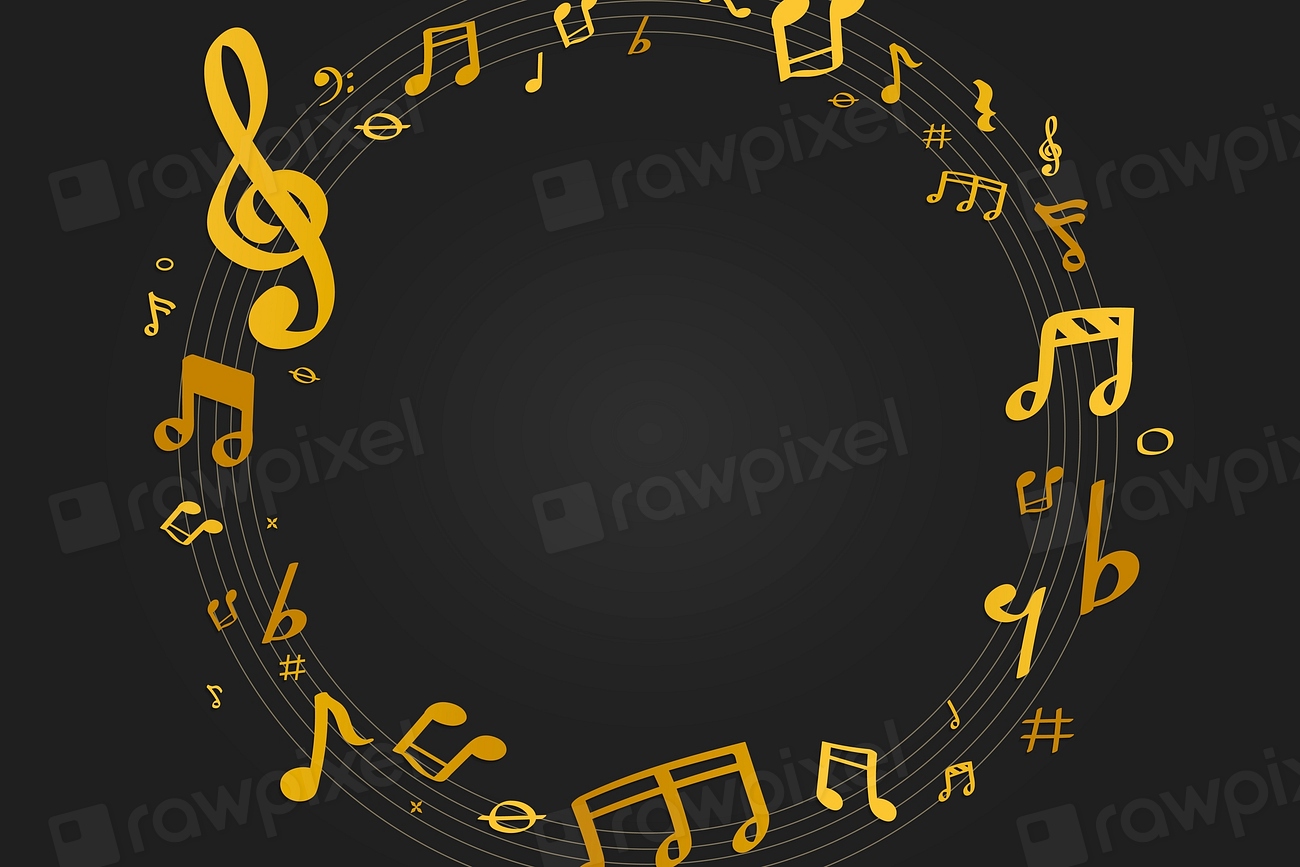 Yellow music notes round badge | Free Vector - rawpixel