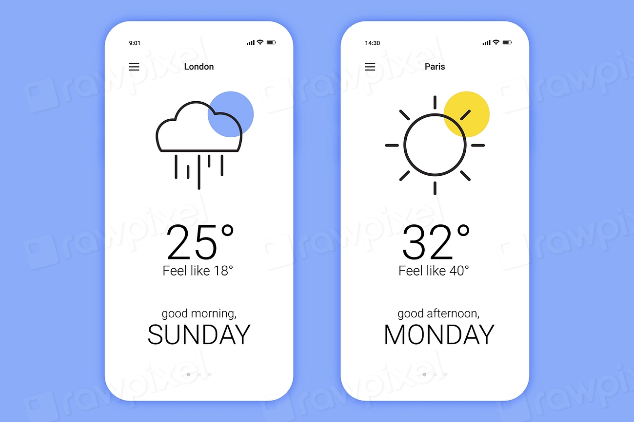 Weather forecast screen vector | Premium Vector - rawpixel