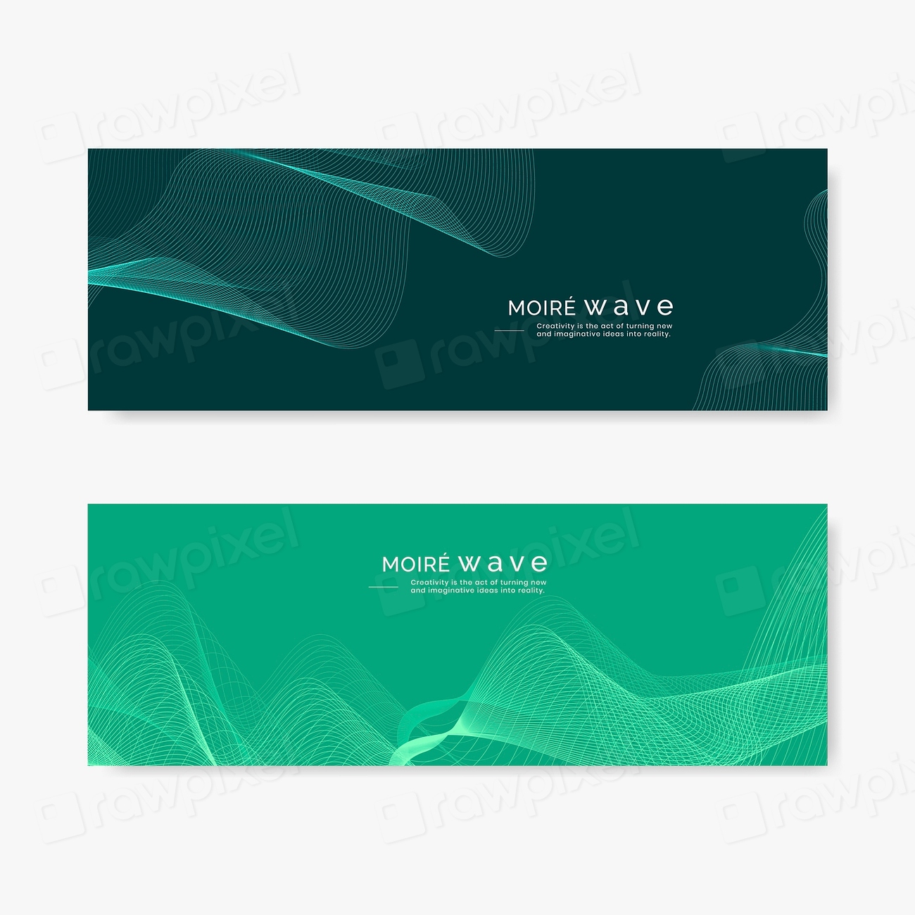 Green moiré wave banner vectors | Free Vector - rawpixel