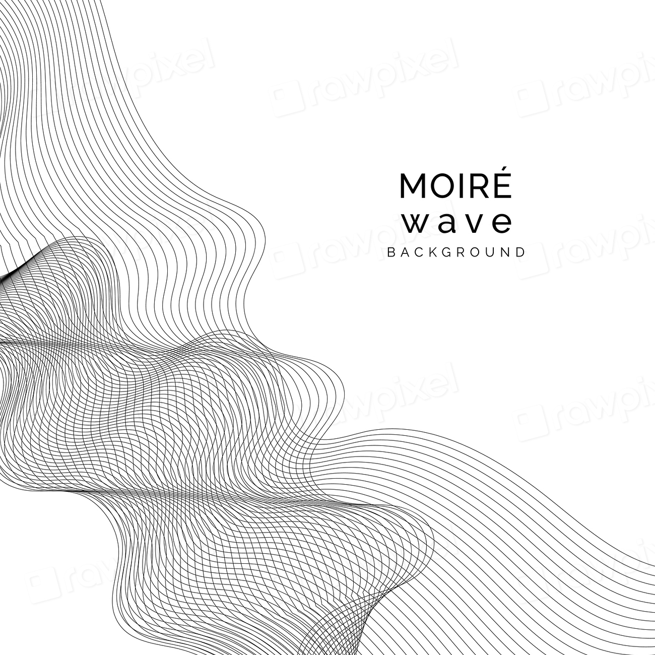 Black moiré wave white background | Premium Vector - rawpixel