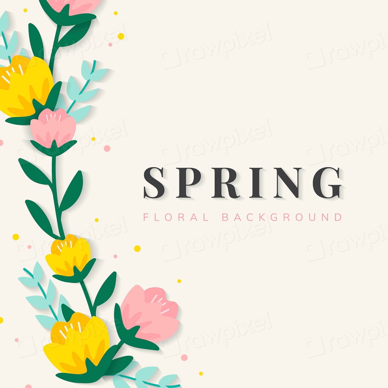 Spring floral frame design vector | Premium Vector - rawpixel