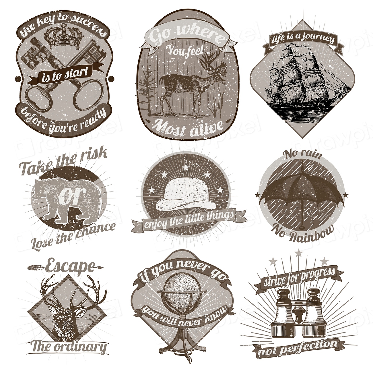 Set of vintage badges vector | Premium Vector - rawpixel