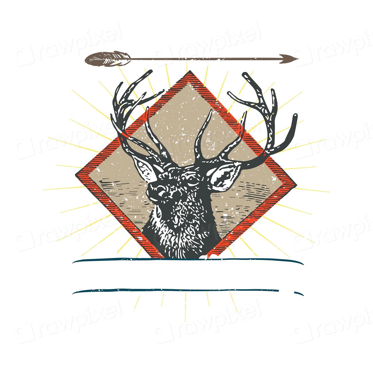 Male deer illustration badge vector | Free Vector - rawpixel