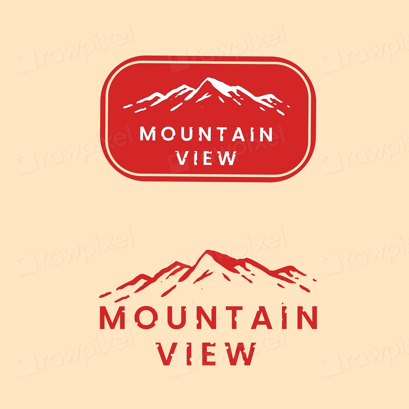 Mountain view logo set vector | Premium Vector - rawpixel