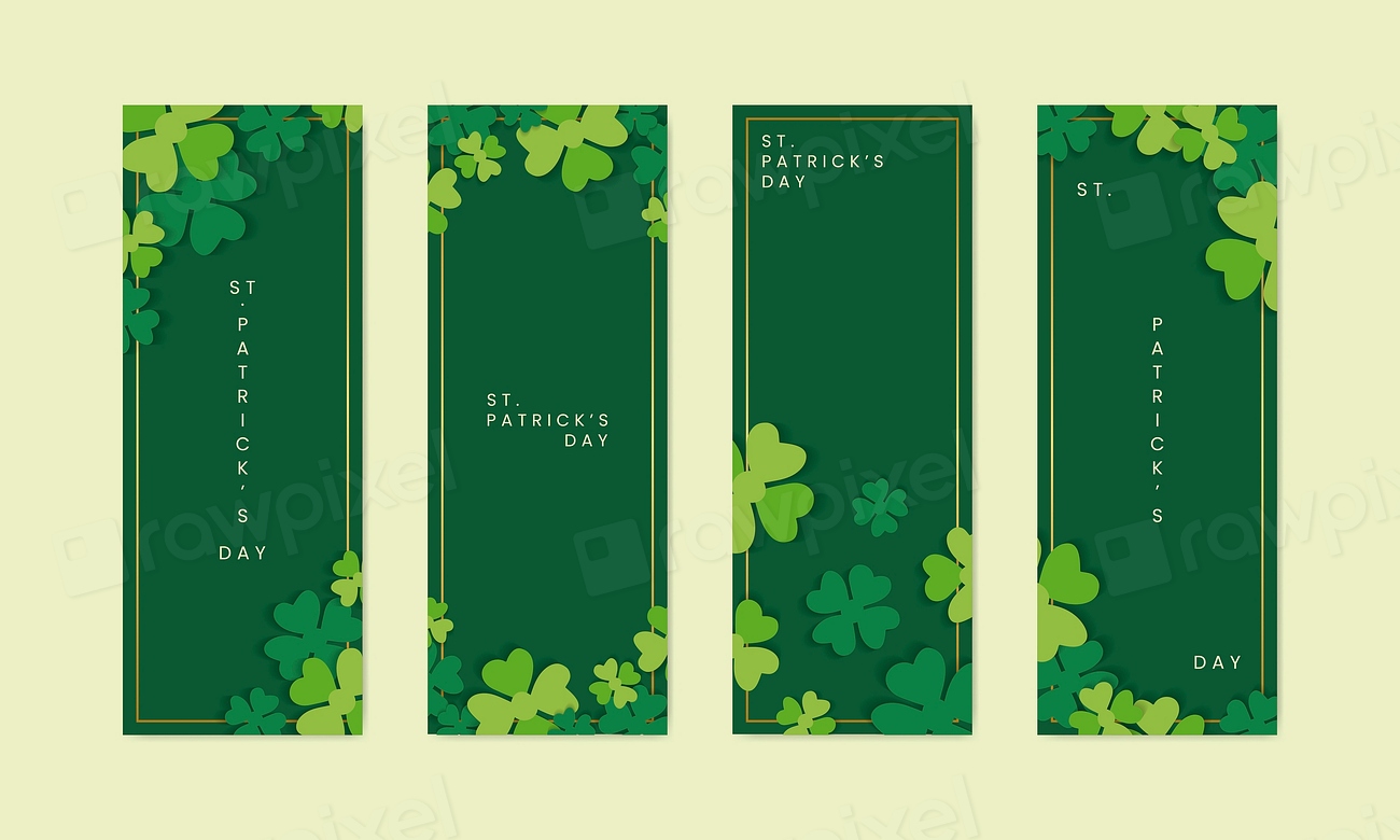 Shamrock St.Patrick's Day card set | Premium Vector - rawpixel