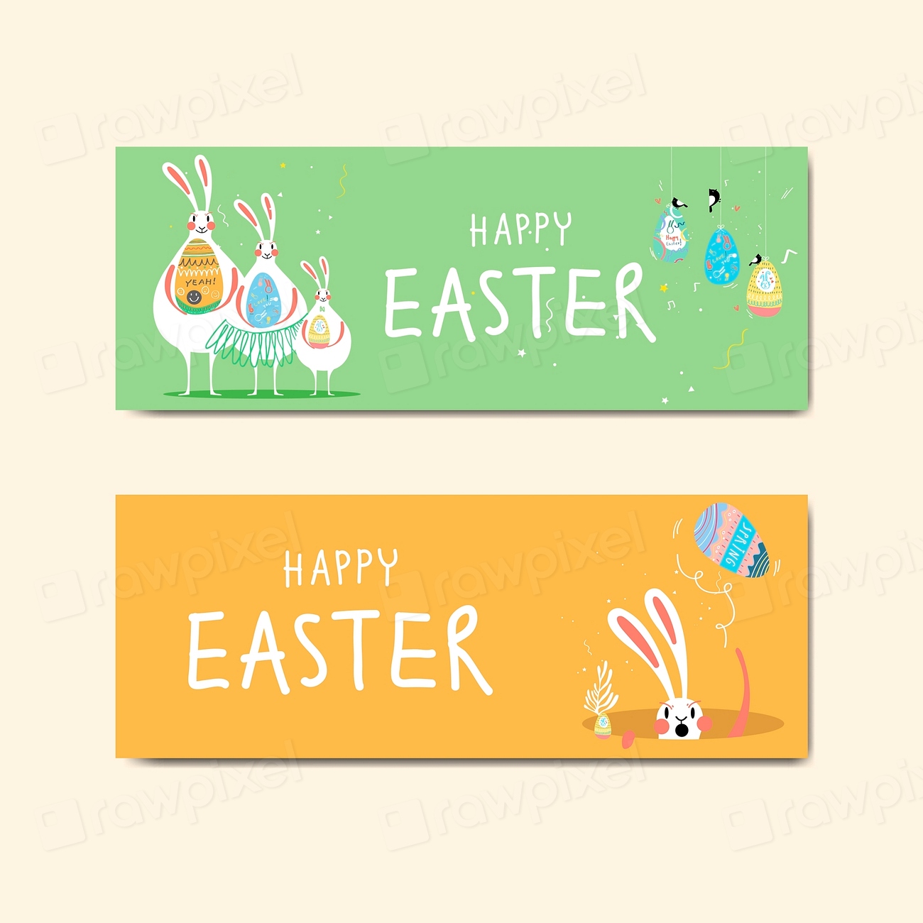 Easter celebration banner vector | Premium Vector - rawpixel