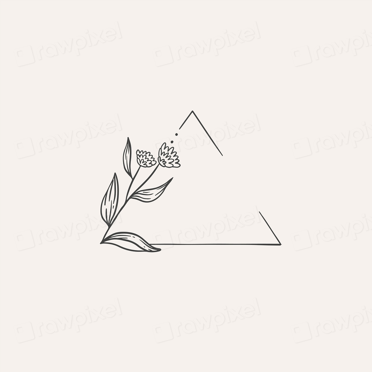 Triangle botanical frame element vector | Premium Vector - rawpixel