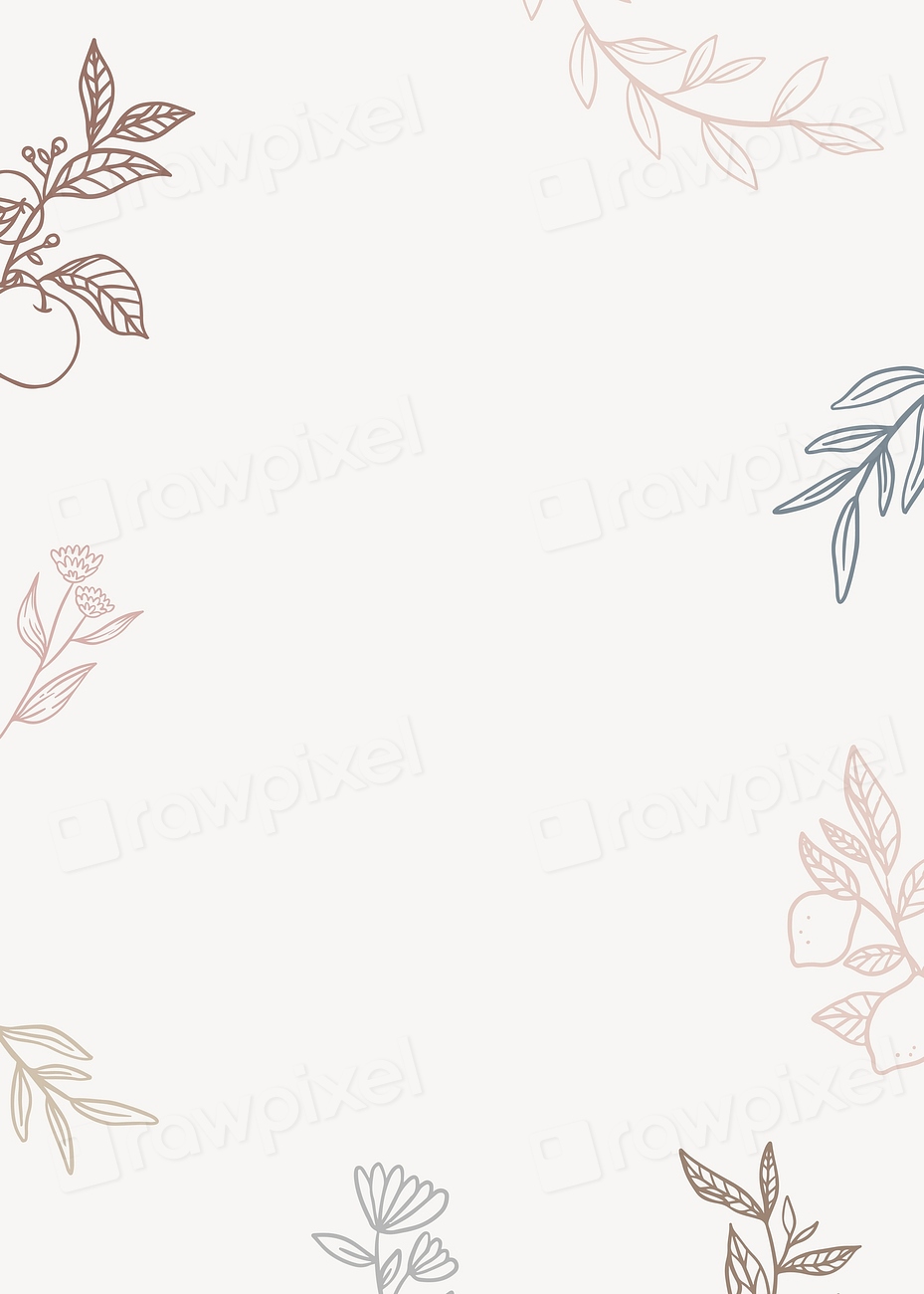 Botanical pattern beige background vector | Premium Vector - rawpixel