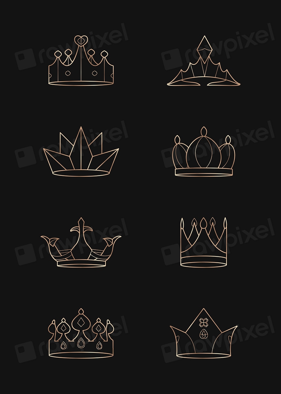 Luxurious geometric crown design collection | Premium Vector - rawpixel