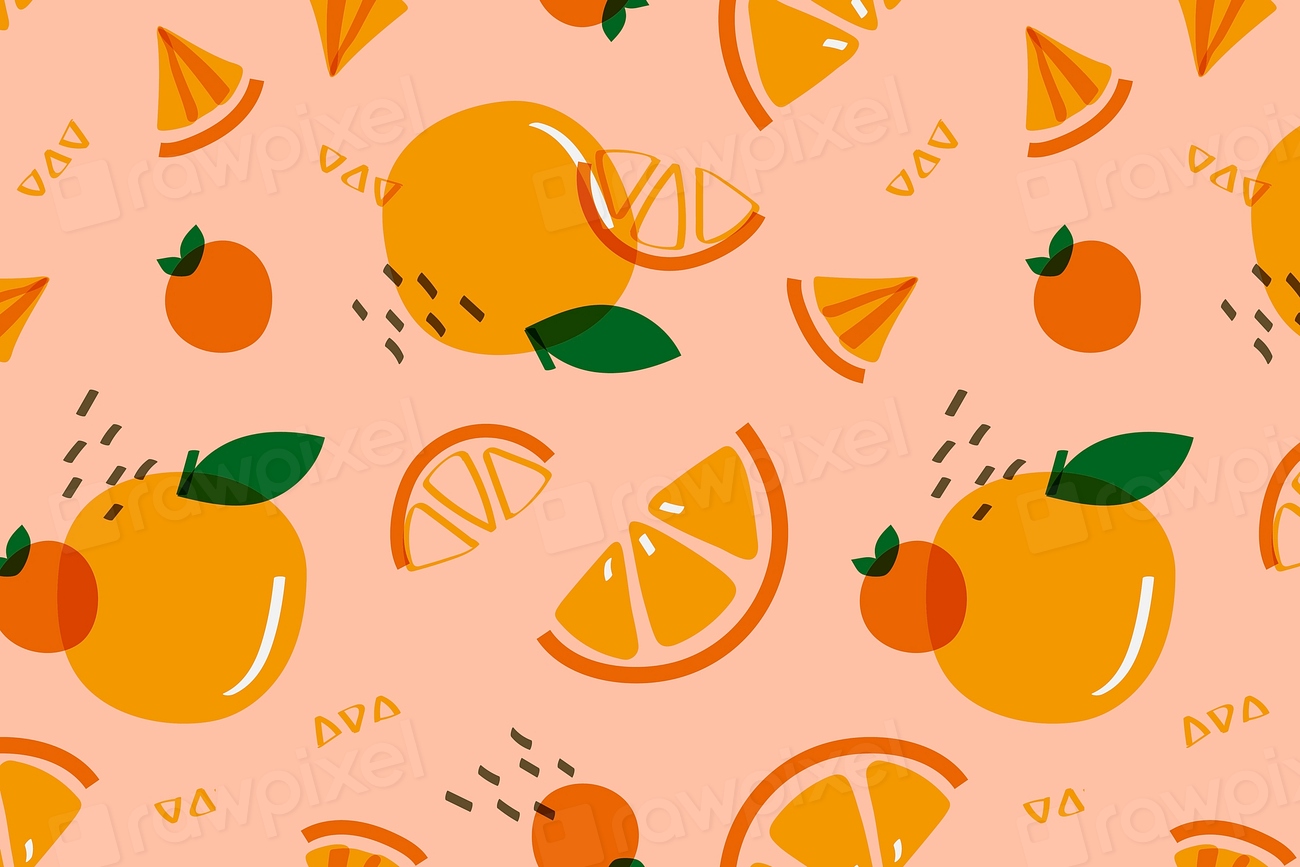 Tropical orange fruit pattern vector | Premium Vector - rawpixel