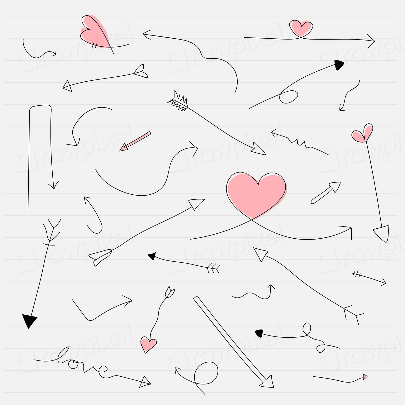Cute doodle arrow vector collection | Premium Vector - rawpixel