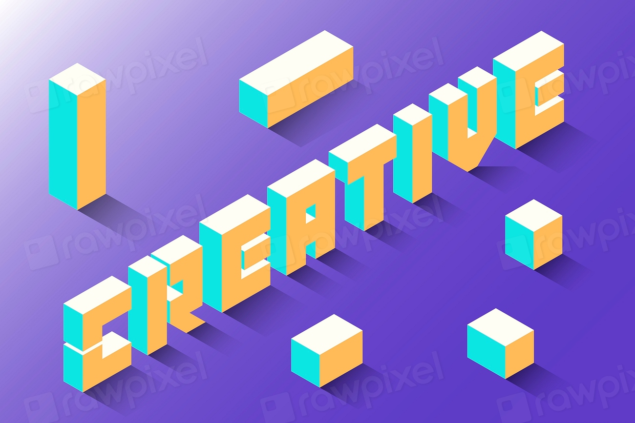Yellow isometric alphabet creative word | Premium Vector - rawpixel