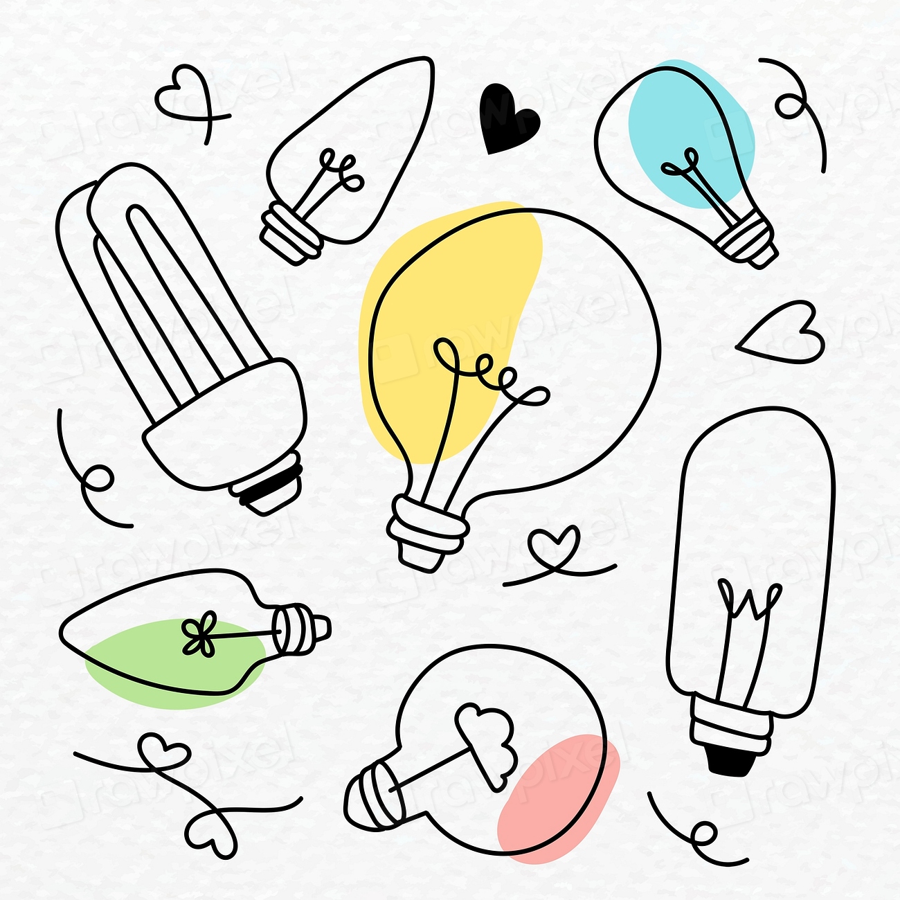 Glowing light bulb drawing psd | Premium PSD - rawpixel