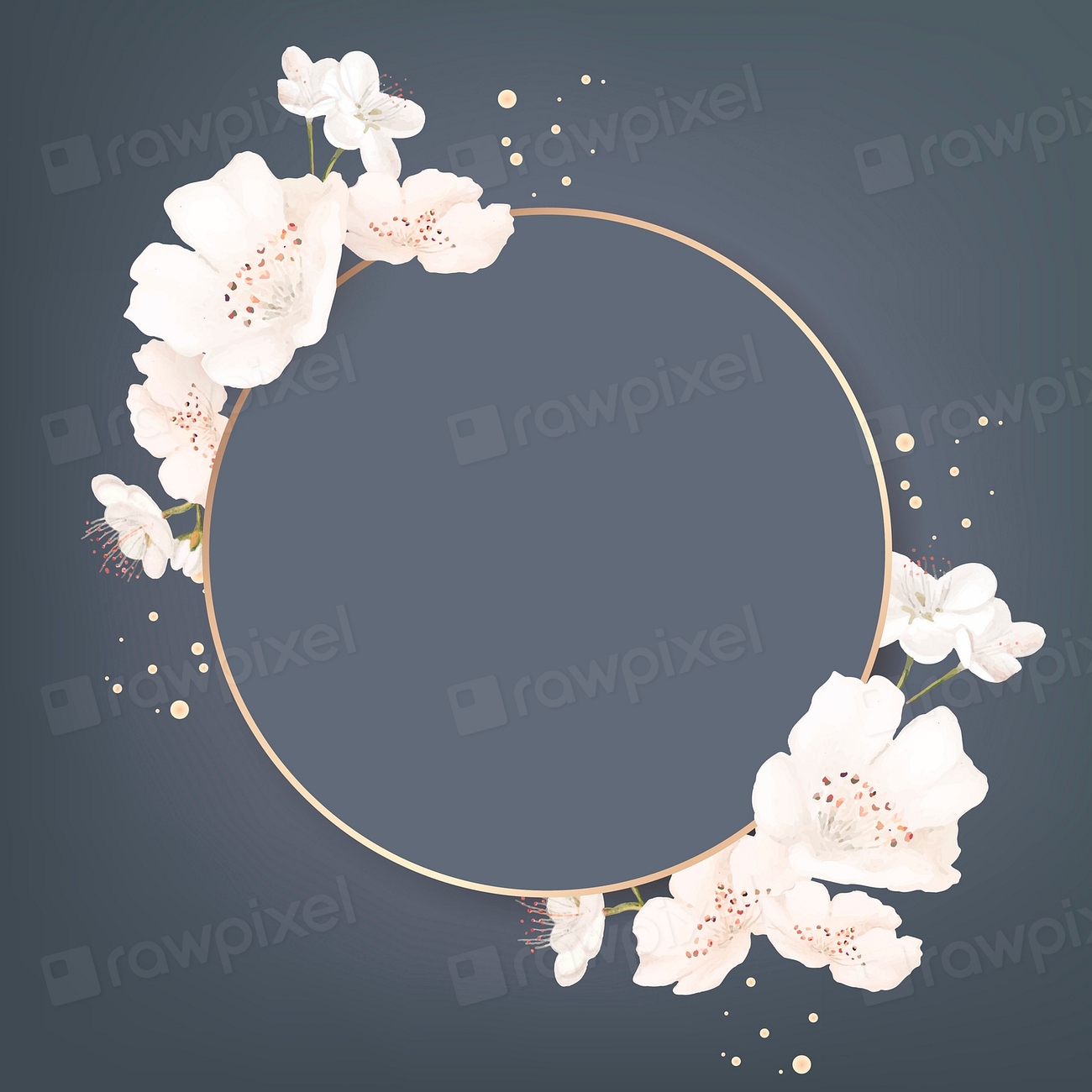 Round cherry blossom frame vector | Premium Vector - rawpixel