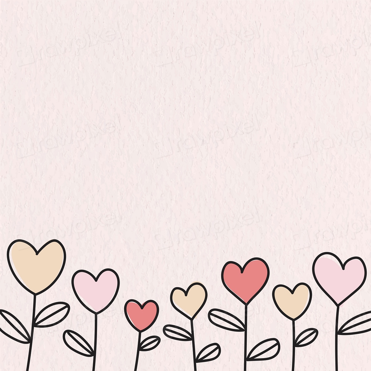 Hand drawn heart flower doodle | Premium Vector - rawpixel
