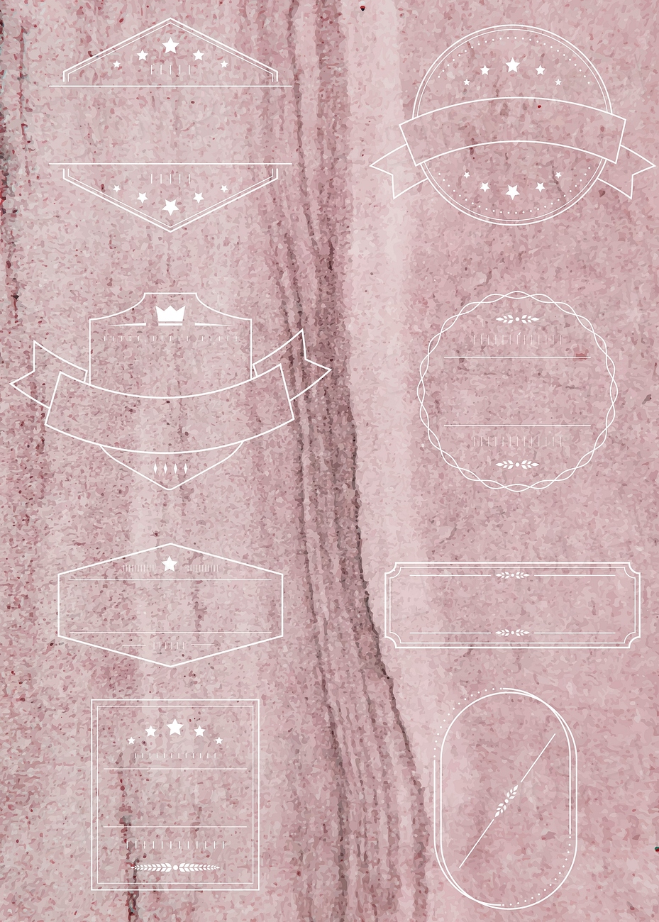 Badges pink background vector collection | Premium Vector - rawpixel