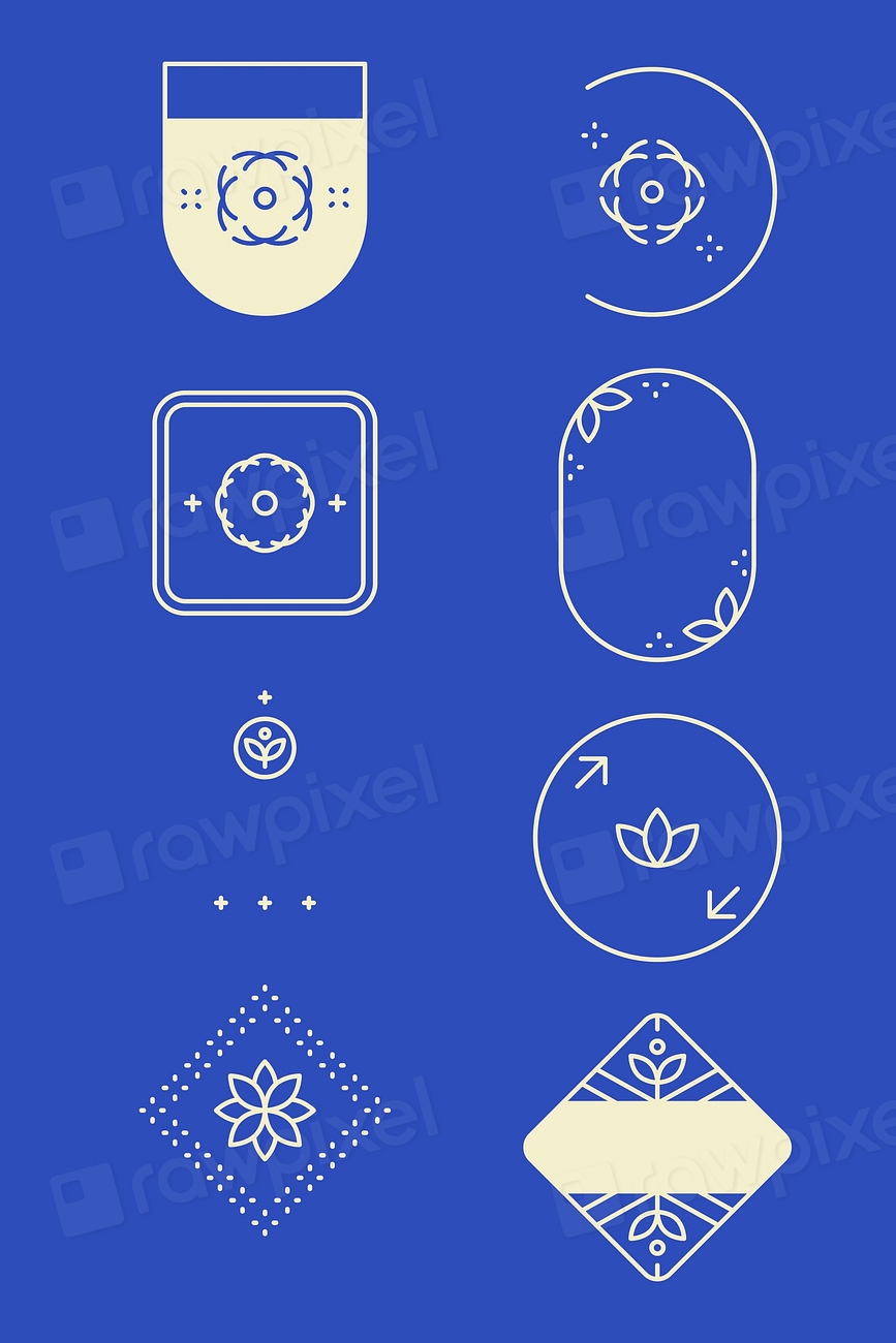 Geometric shaped badge collection vector | Premium Vector - rawpixel