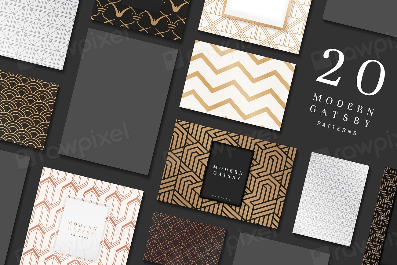 Modern gatsby pattern design collection | Premium Vector - rawpixel