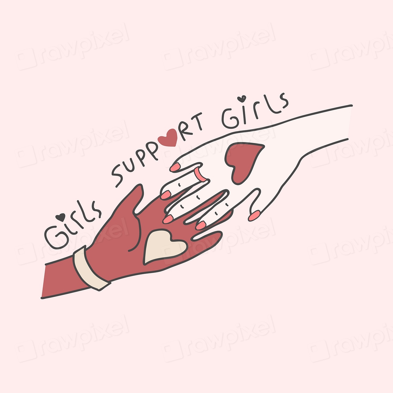 Girls support girls hand gesture | Premium Vector - rawpixel