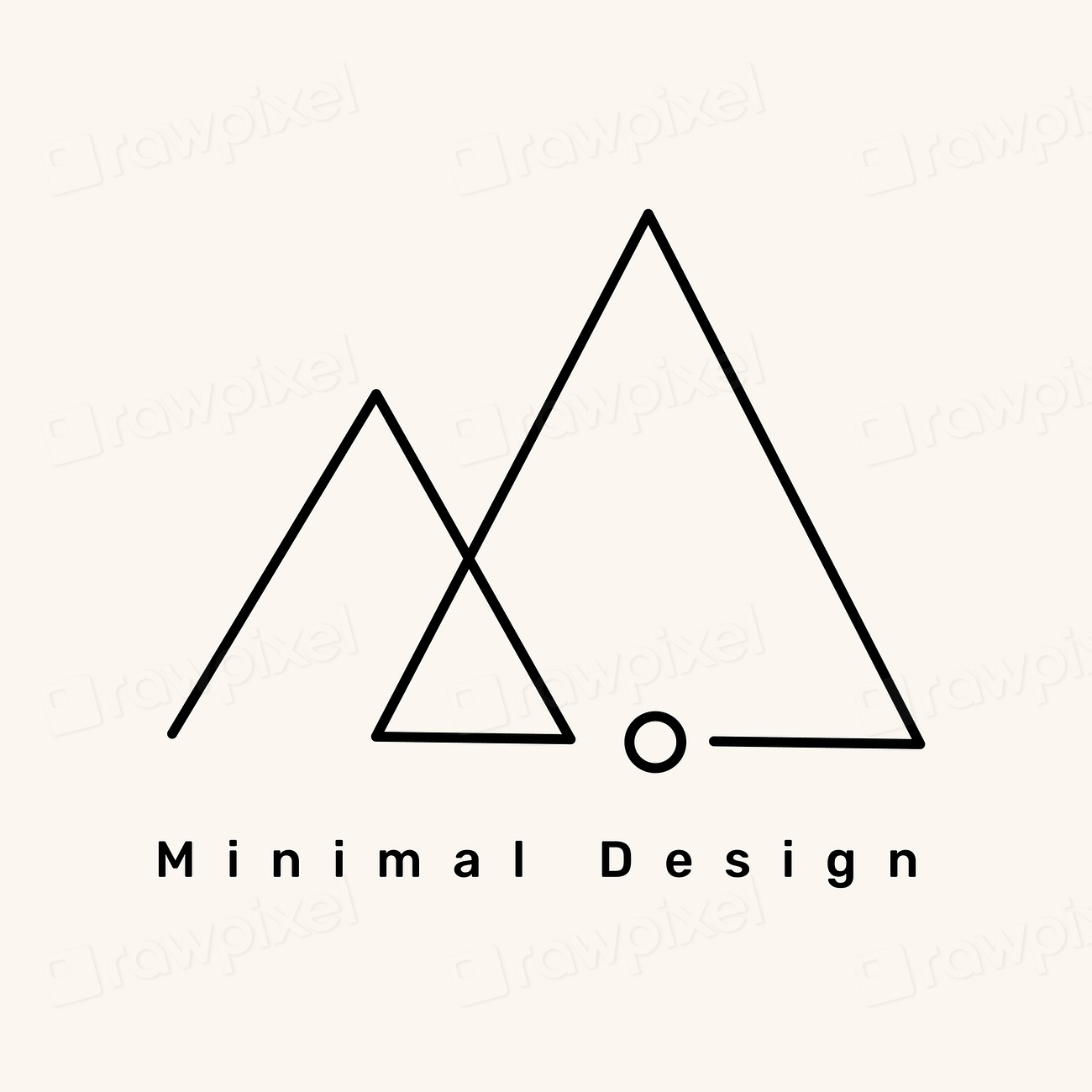 Minimal triangle logo cream background | Premium Vector - rawpixel