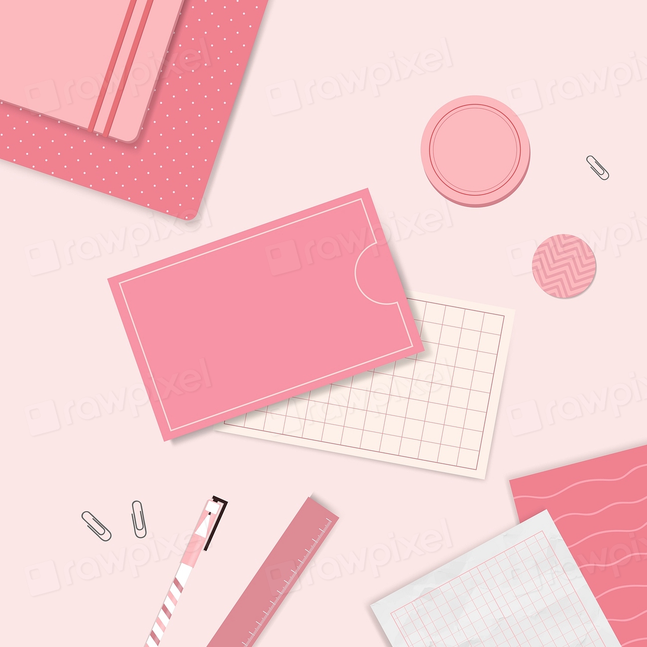 Pink stationery planner set vector | Premium Vector - rawpixel