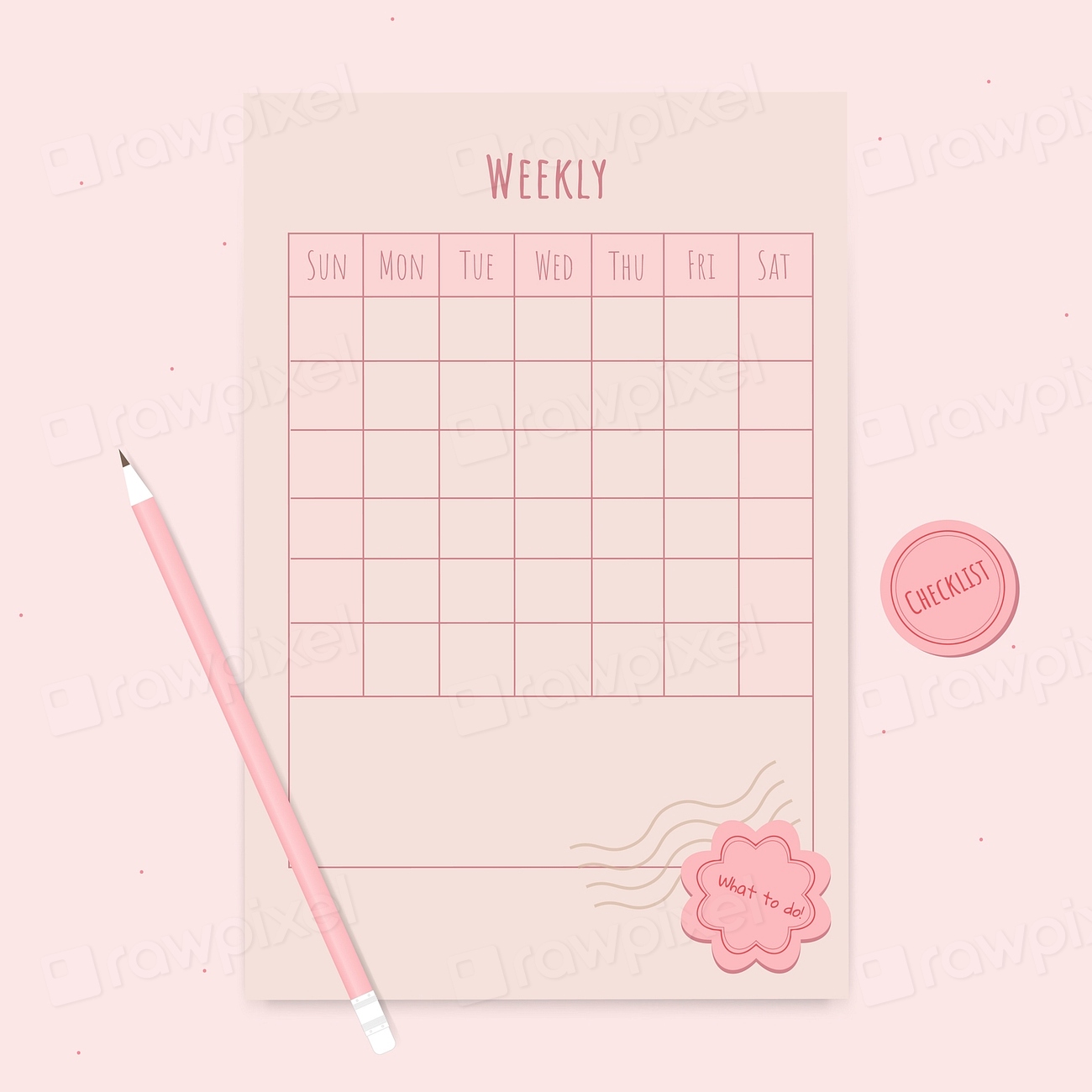 Pink notepad planner vector | Premium Vector - rawpixel