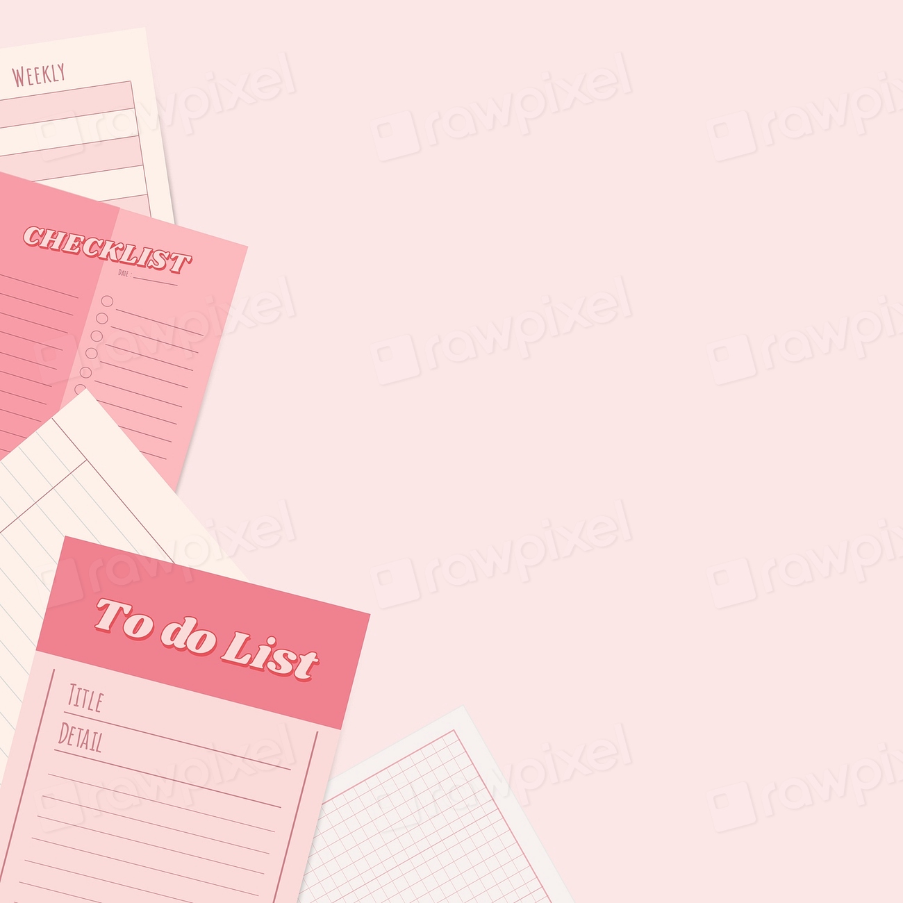 Pink notepad planner set vector | Premium Vector - rawpixel