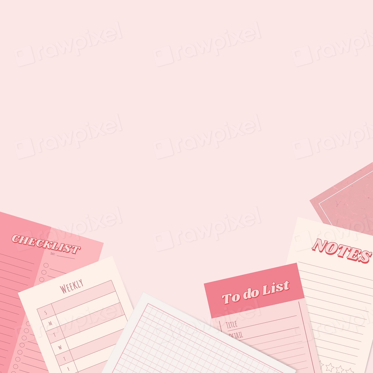 Pink notepad planner set vector | Premium Vector - rawpixel