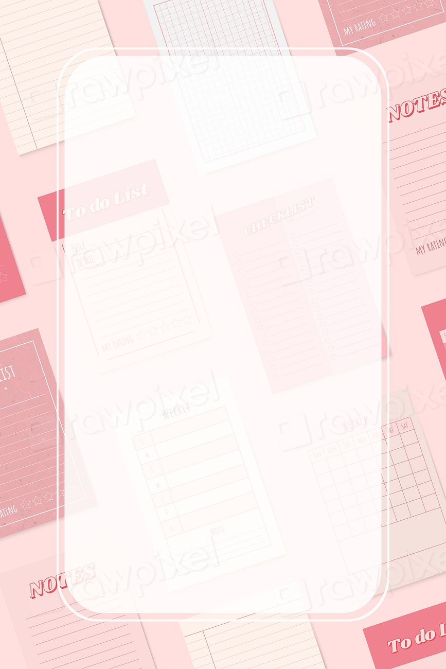 Pink notepad planner set vector | Premium Vector - rawpixel