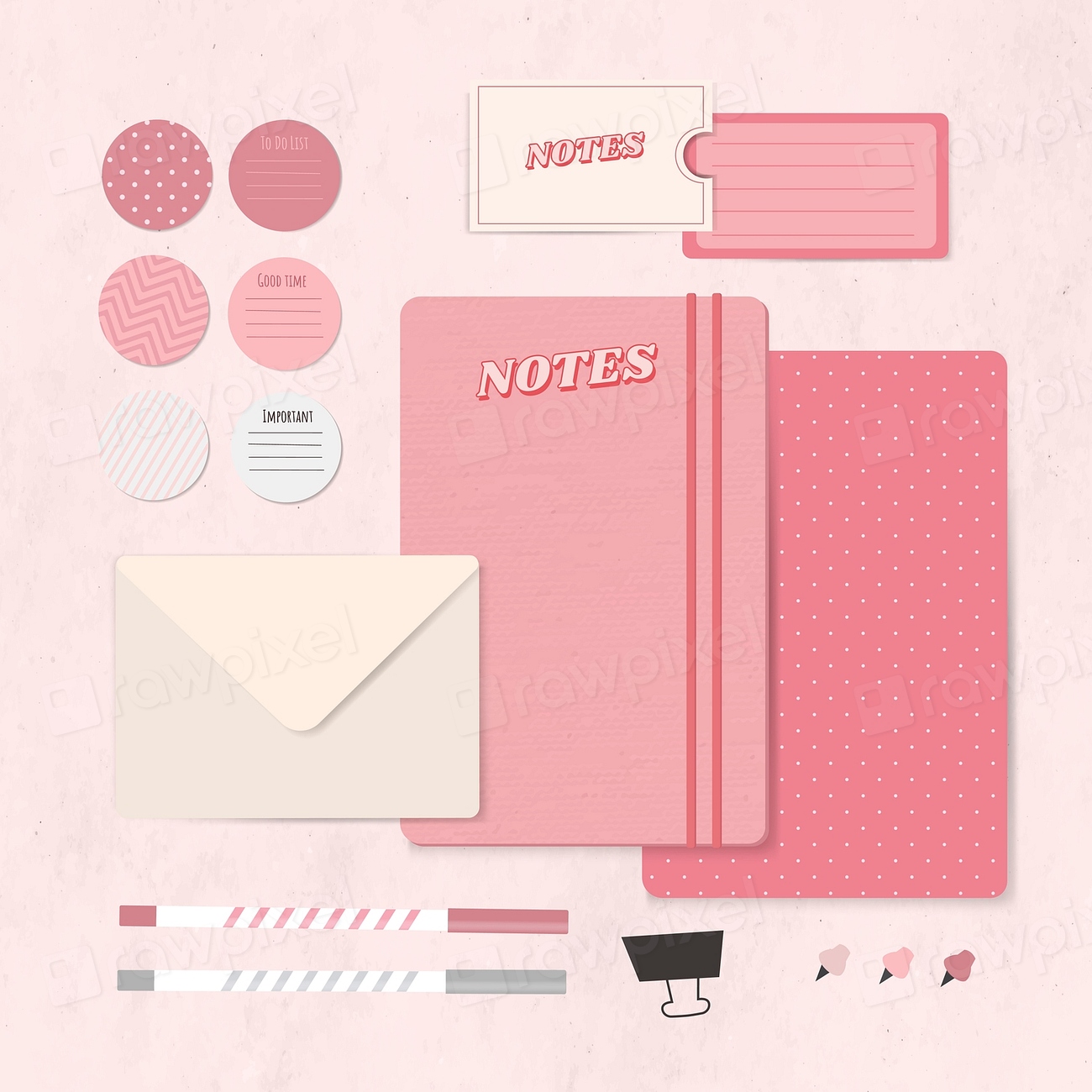 Pink stationery planner set vector | Premium Vector - rawpixel
