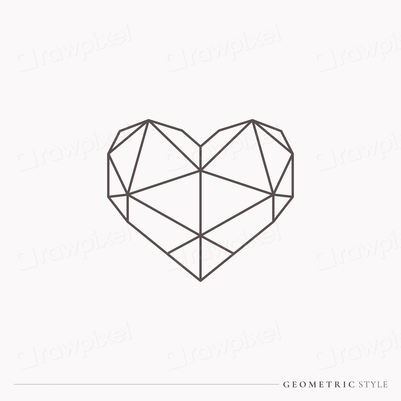 Black geometric style heart vector | Premium Vector - rawpixel