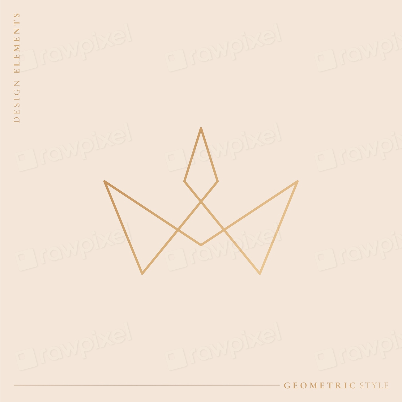 Luxurious geometric crown design vector | Premium Vector - rawpixel