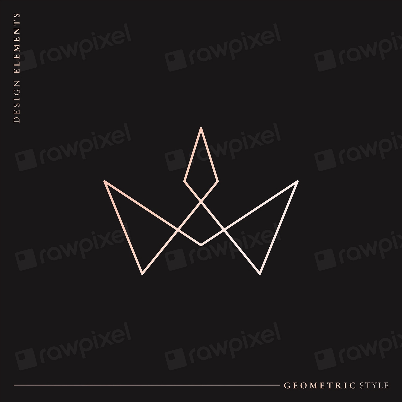 Luxurious geometric crown design vector | Premium Vector - rawpixel
