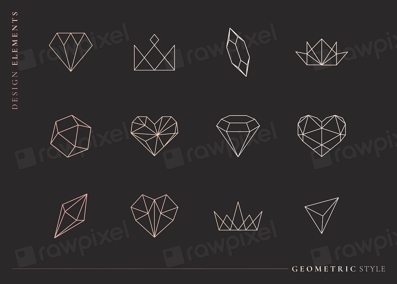 Linear geometric design element collection | Premium Vector - rawpixel