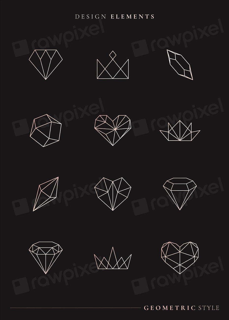 Linear geometric design element collection | Premium Vector - rawpixel