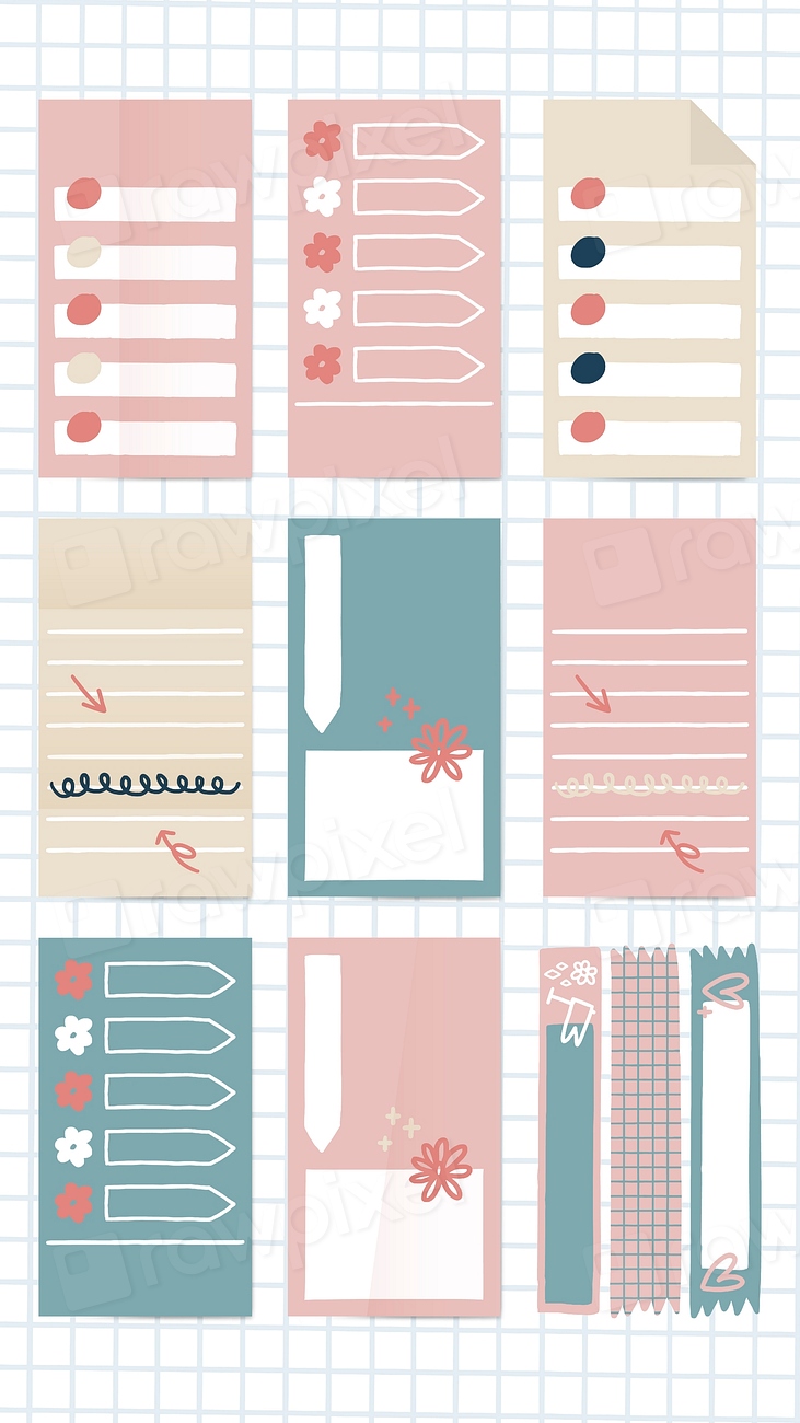 Sticky note doodle collection vectors | Premium Vector - rawpixel