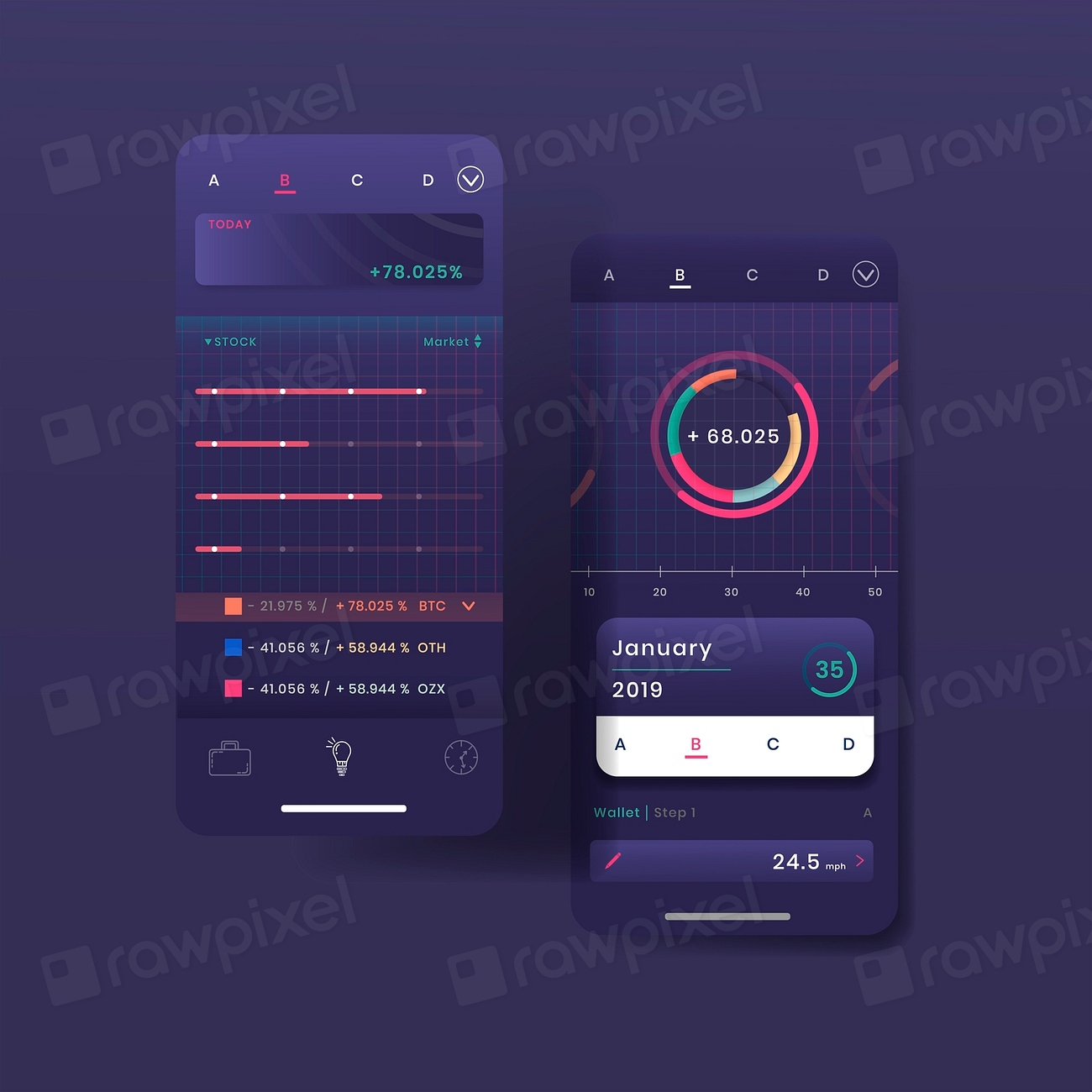 Dark purple stock trading infographic | Premium Vector - rawpixel