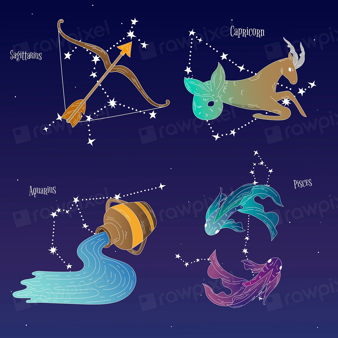 Astrological star signs vector set | Premium Vector - rawpixel