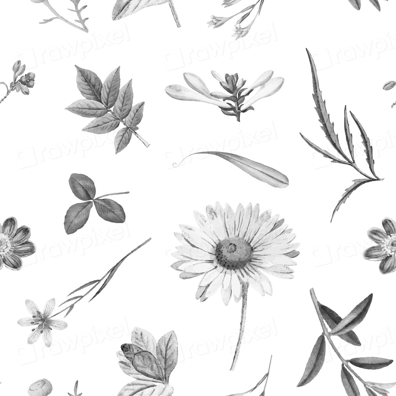 White floral wallpaper design vector | Premium Vector - rawpixel