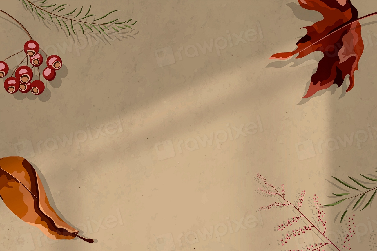 Autumn leaves brown background template | Premium Vector - rawpixel