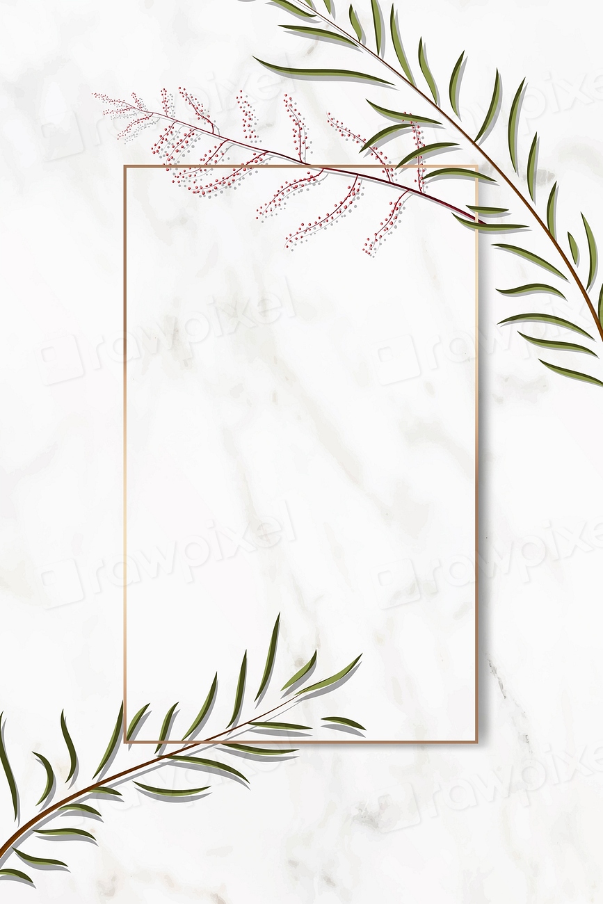Blank rectangle leafy frame vector | Premium Vector - rawpixel