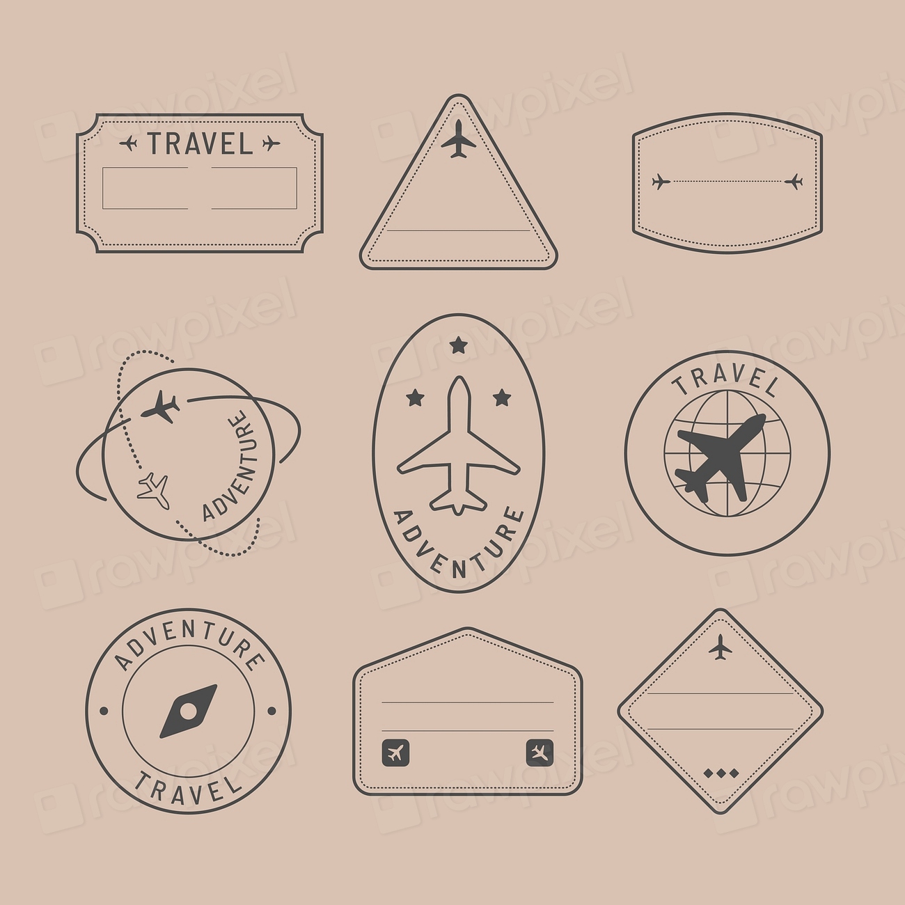 Travel stickers and badge set | Premium Vector - rawpixel