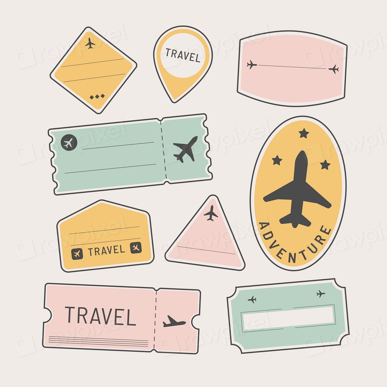Travel stickers and badge set | Premium Vector - rawpixel
