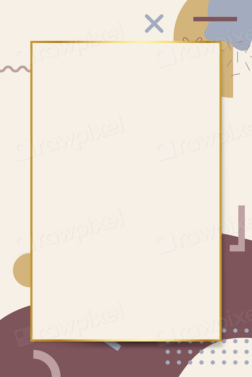 Gold frame Memphis design pattern | Premium Vector - rawpixel