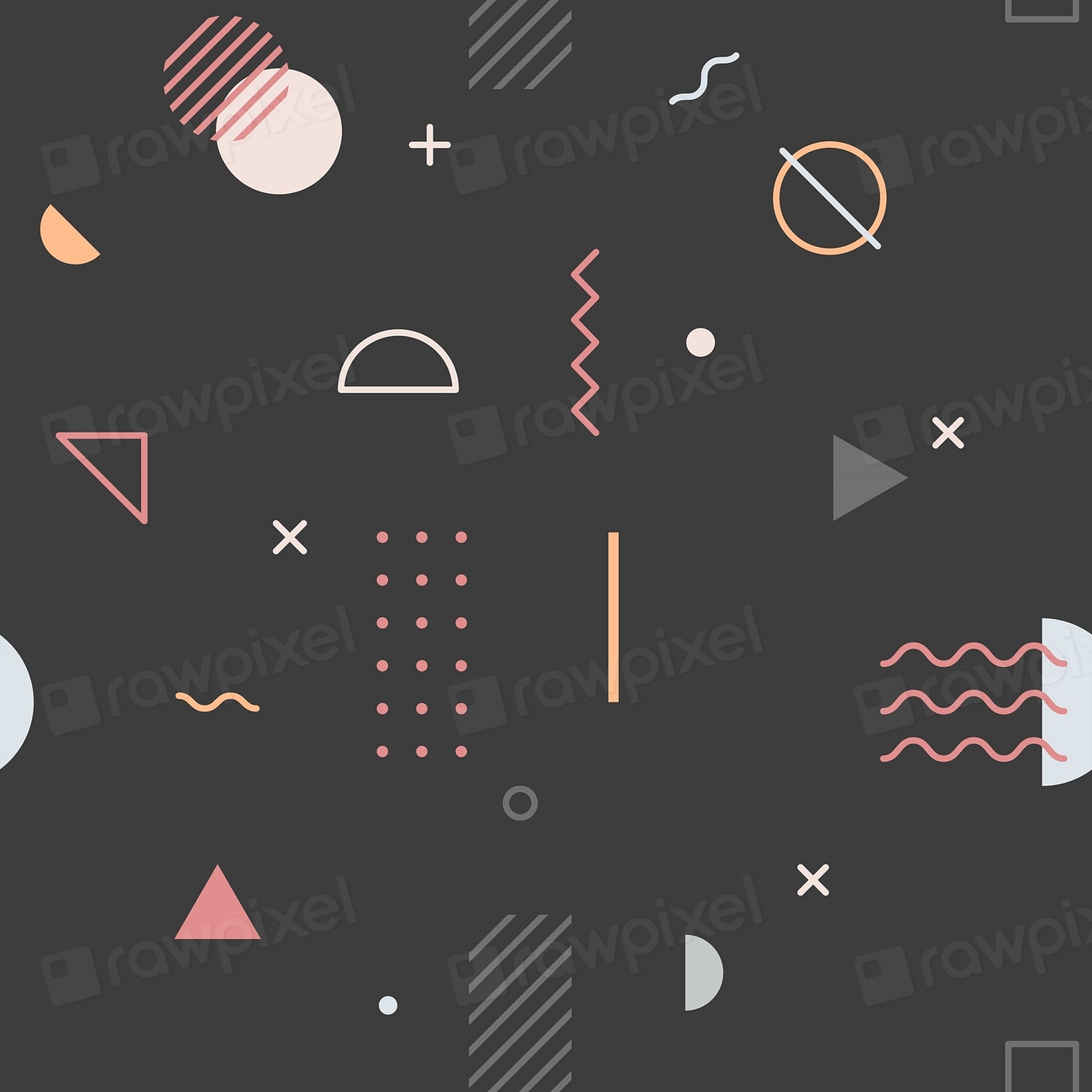 Black Memphis pattern wallpaper vector | Premium Vector - rawpixel