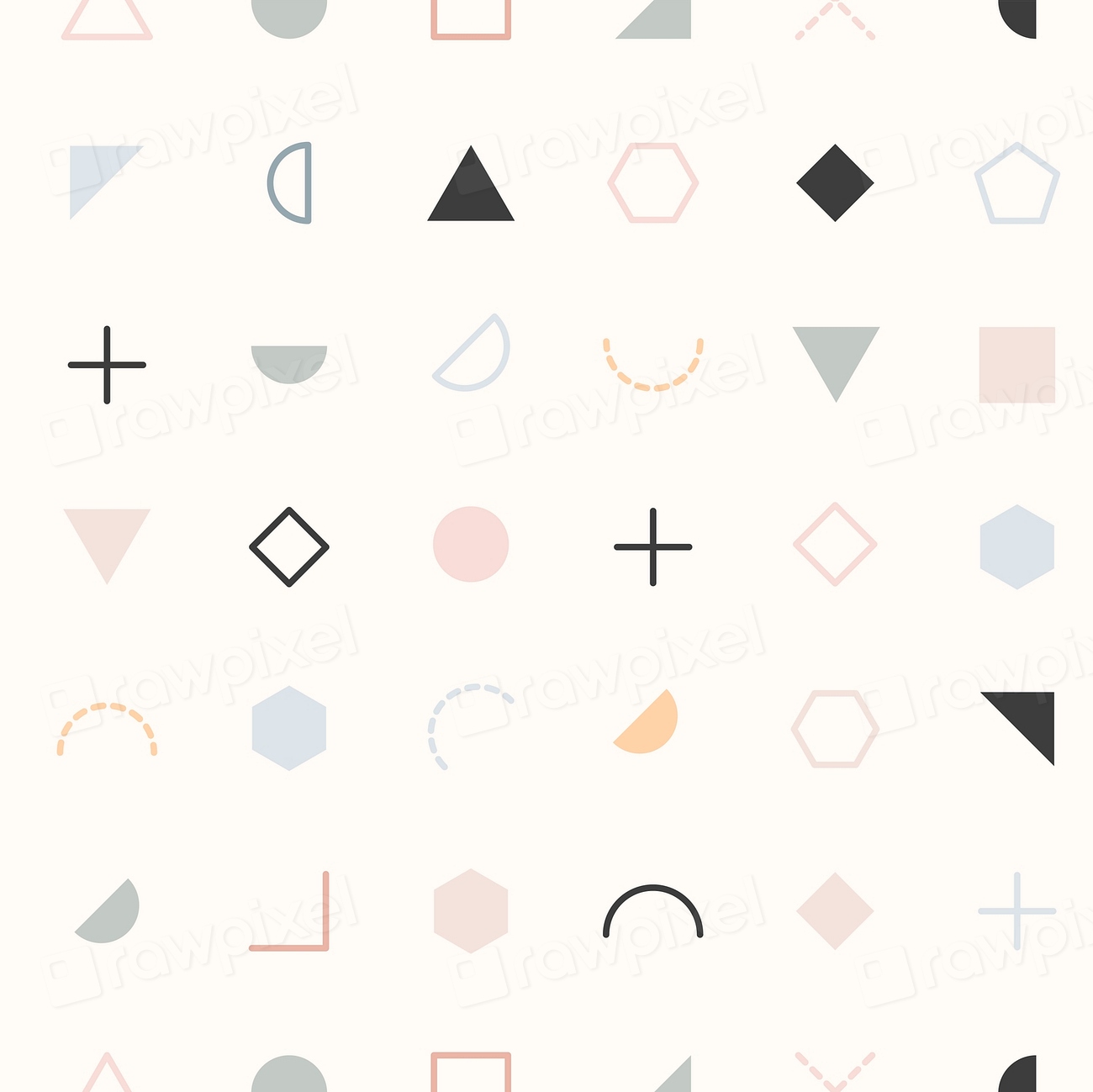 Cream Memphis pattern wallpaper vector | Premium Vector - rawpixel